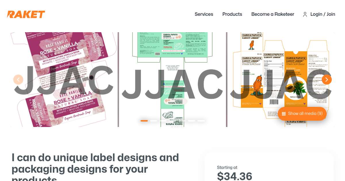 I can do unique label designs and packaging designs for your products ...