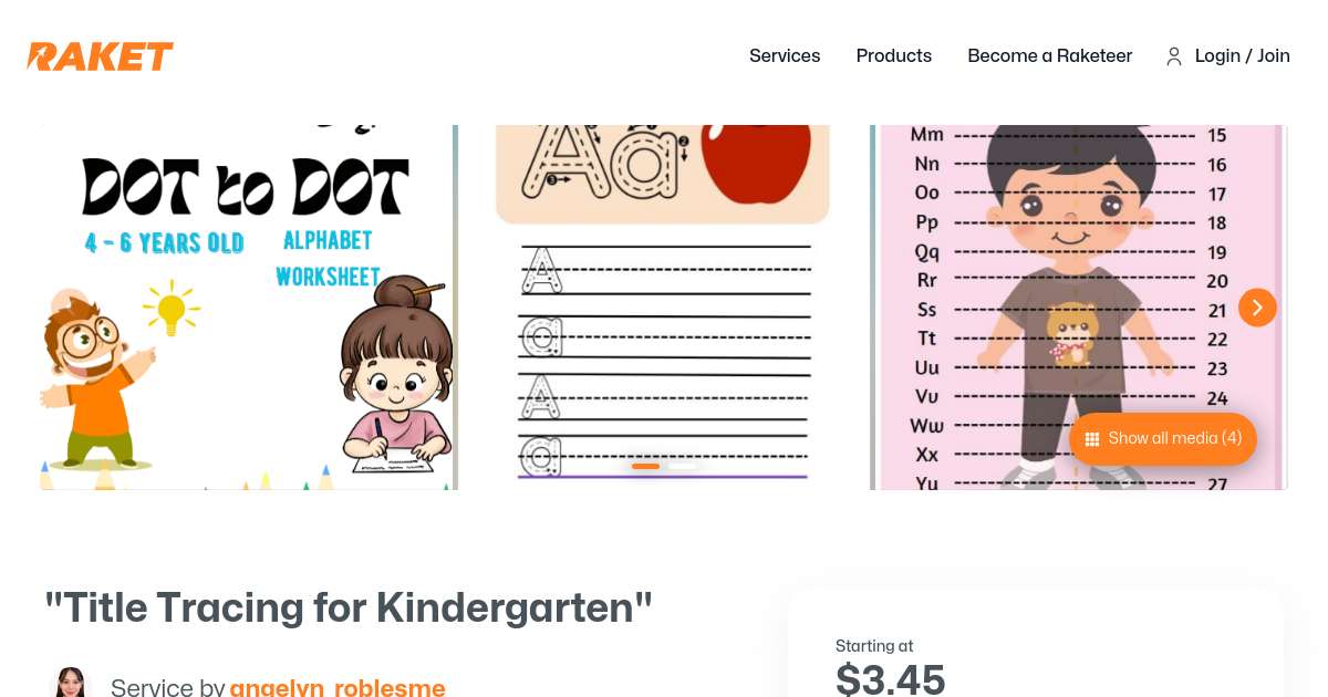 "Title Tracing for Kindergarten" by angelyn_roblesme - Raket.PH