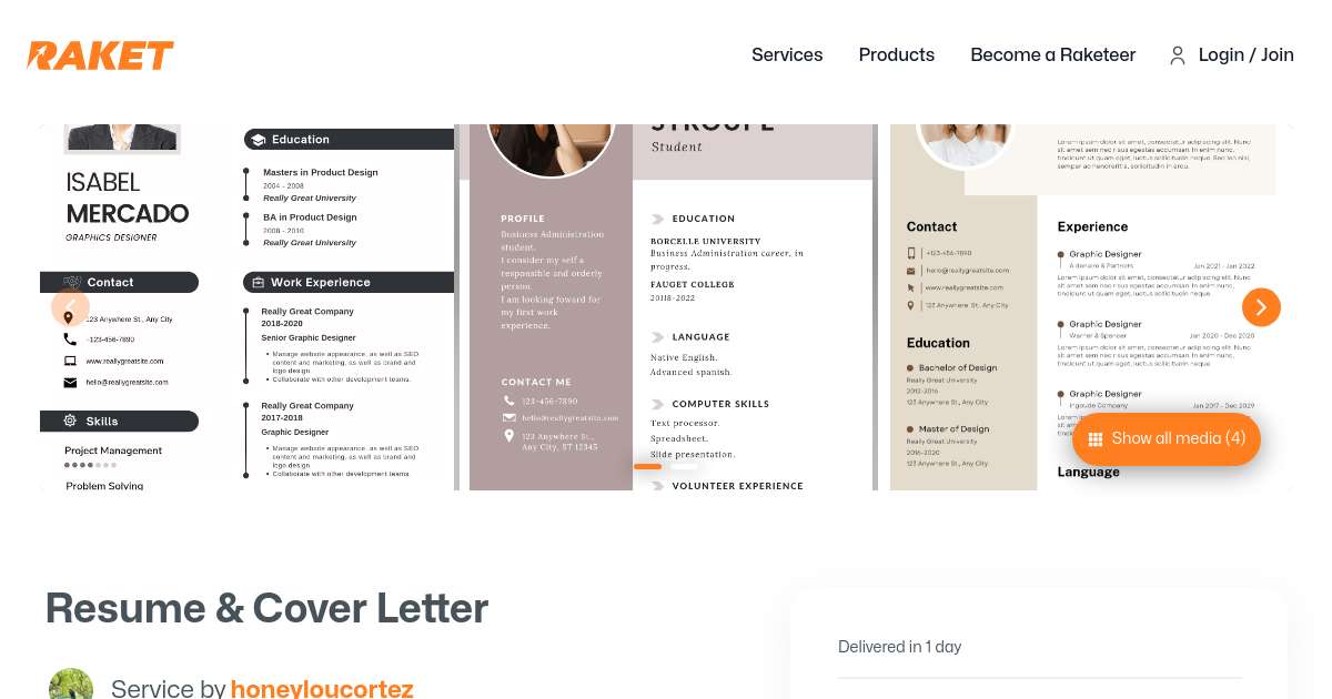 Resume & Cover Letter by honeyloucortez - Raket.PH
