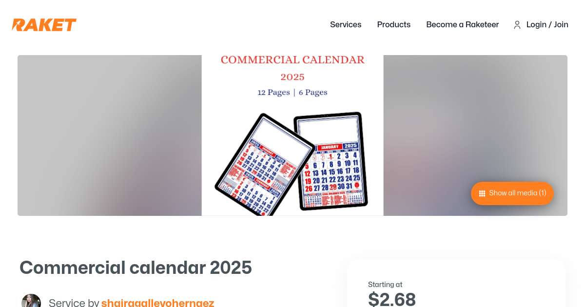 Commercial calendar 2025 by shairagallevohernaez - Raket.PH