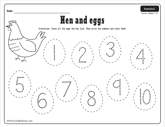Tracing Numbers 1 10 Worksheets 10 Preschool Math Worksheets Number
