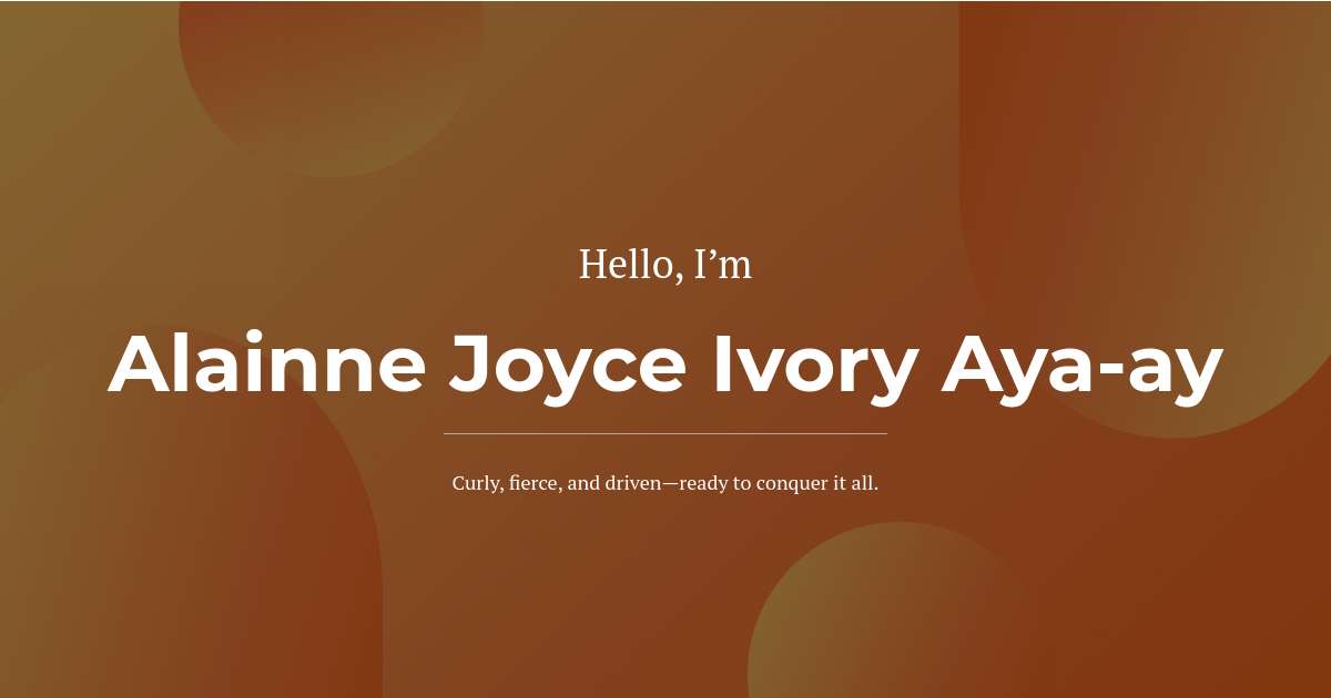 Alainne Joyce Ivory Aya-ay