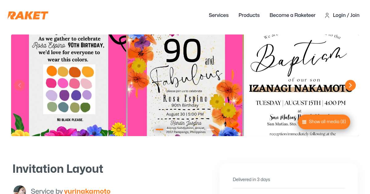 Invitation Layout by yurinakamoto - Raket.PH