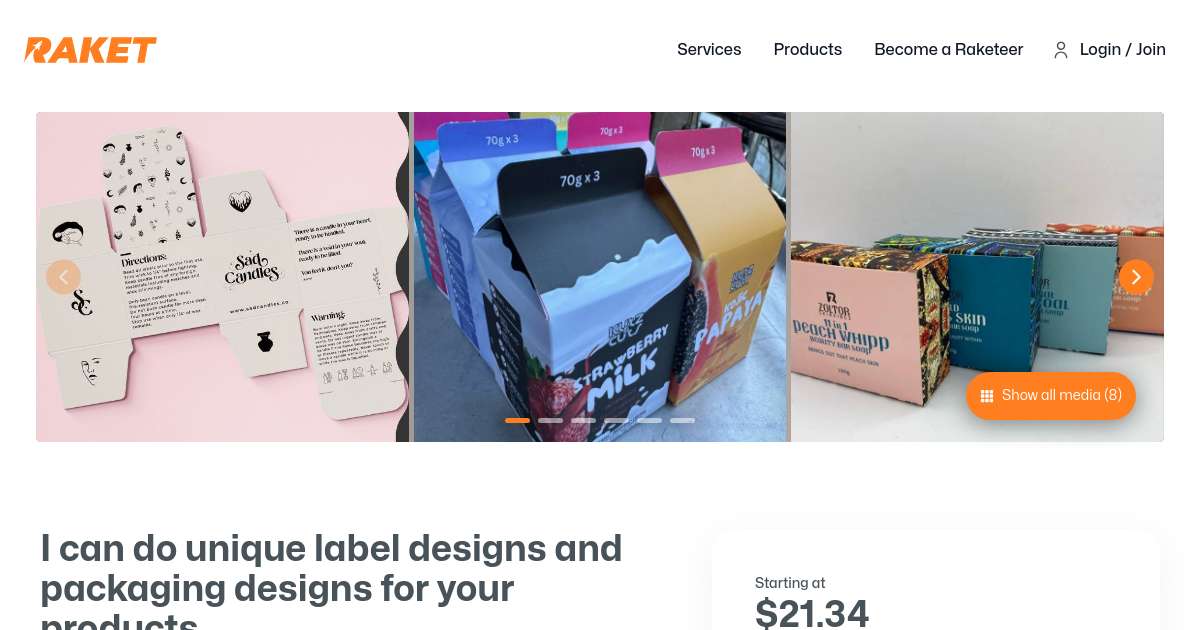 I can do unique label designs and packaging designs for your products ...