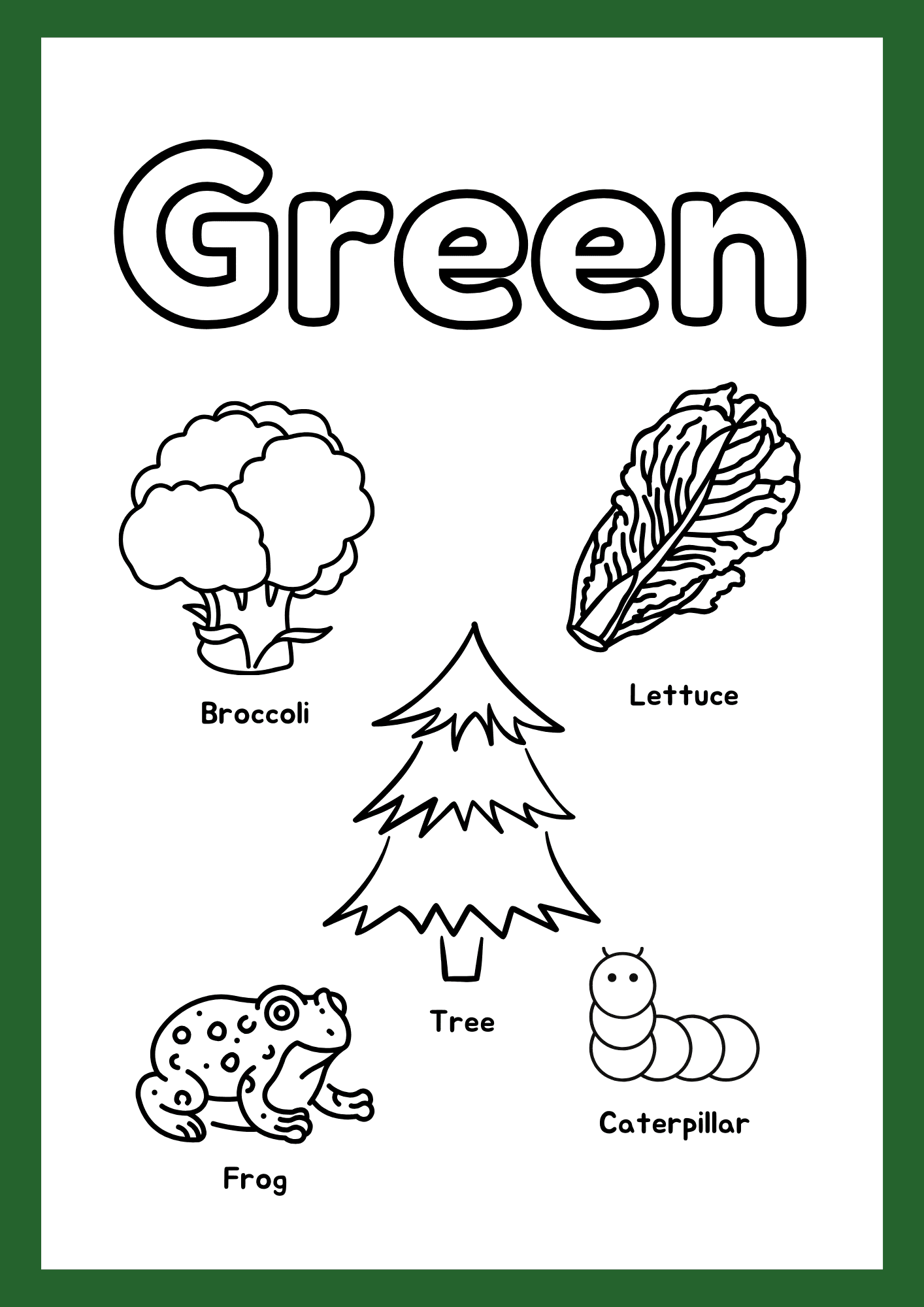 Color Green Coloring Page