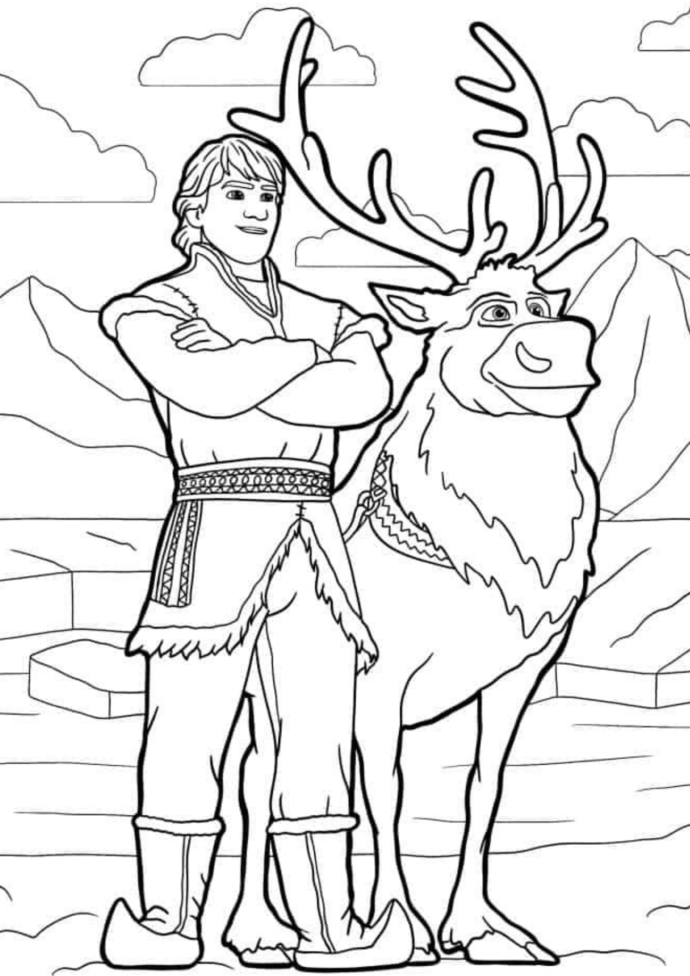 Sven Frozen Coloring Page