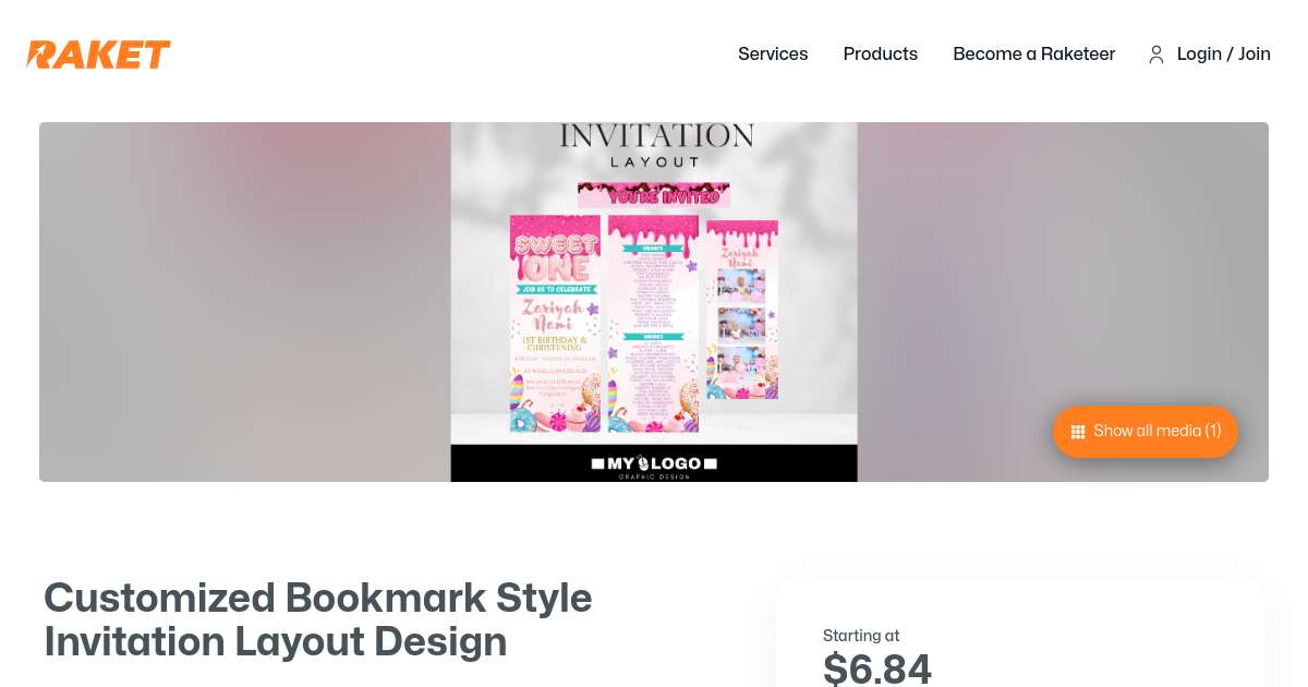 Customized Bookmark Style Invitation Layout Design by mylogoest2021 ...