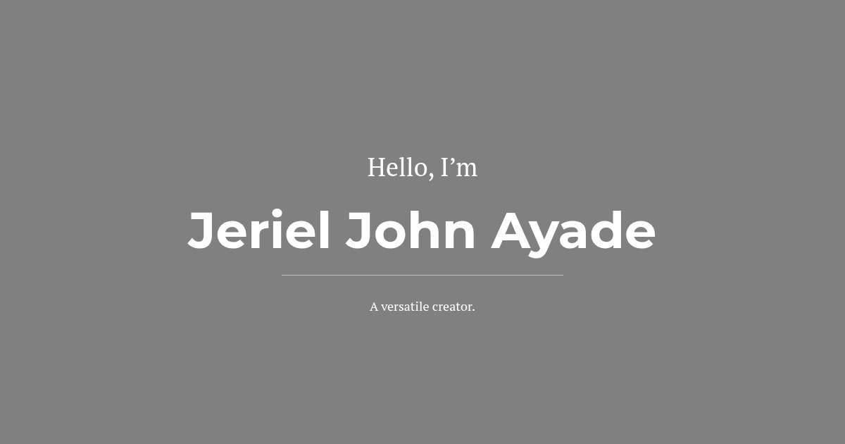 Jeriel John Ayade