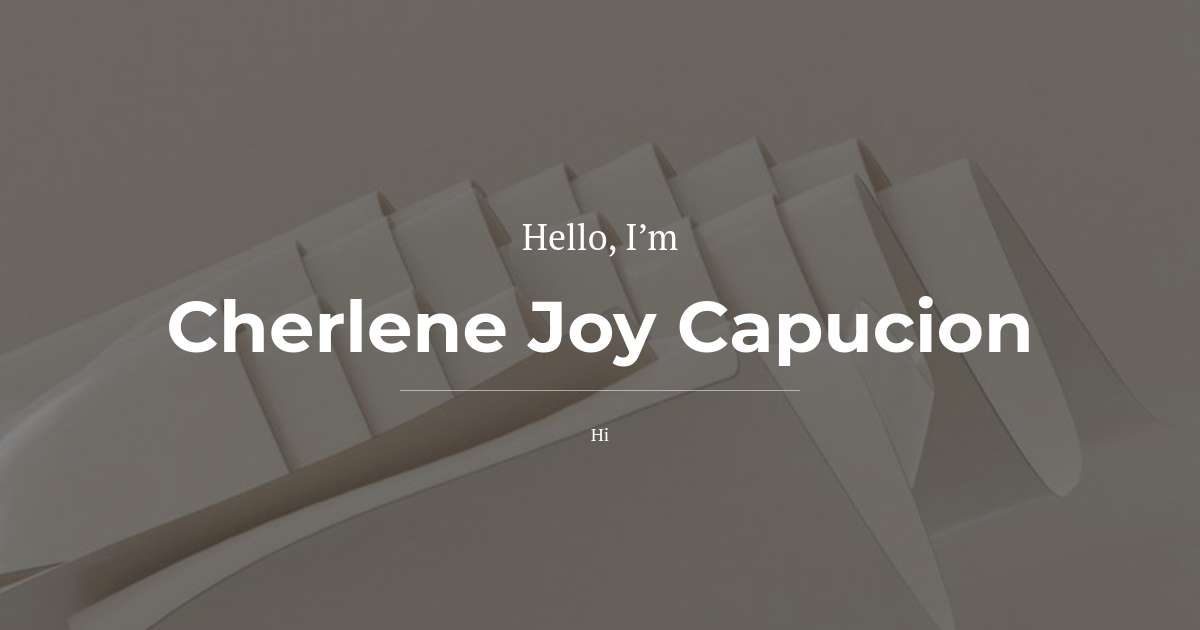Cherlene Joy Capucion
