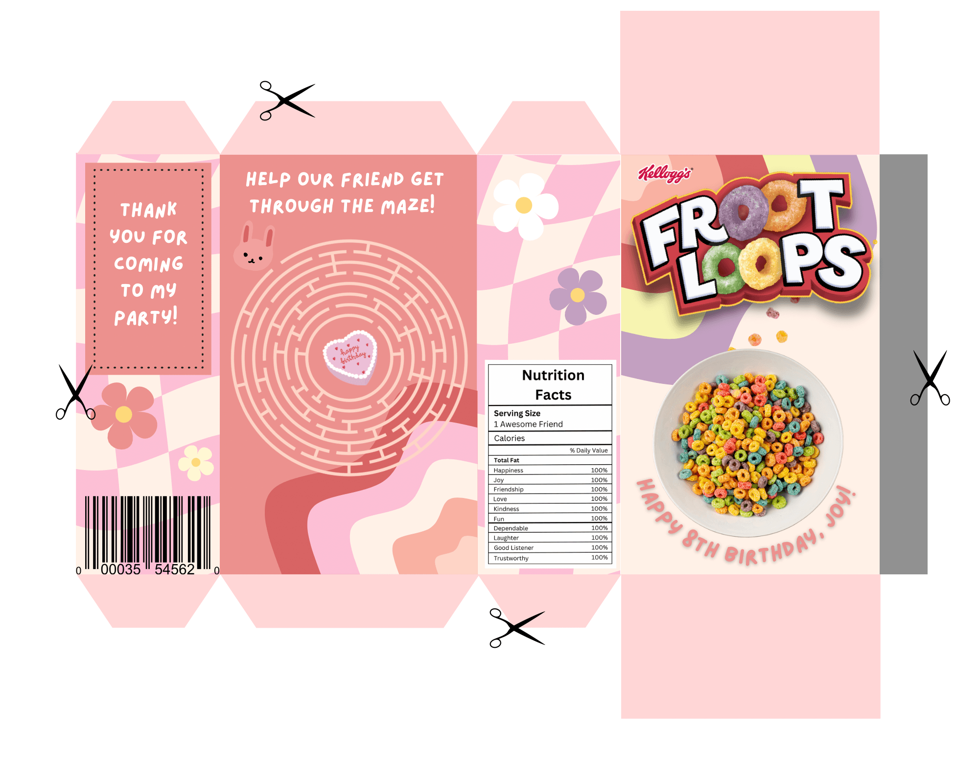 cereal box template printable