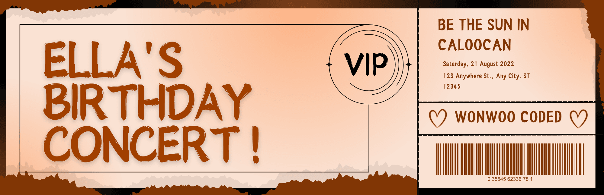 Concert Ticket Birthday Party Printable Concert Ticket Upscaled