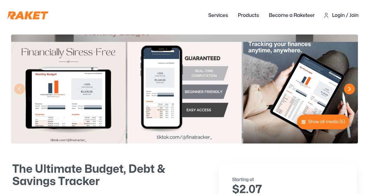 The Ultimate Budget, Debt & Savings Tracker by finatrack - Raket.PH