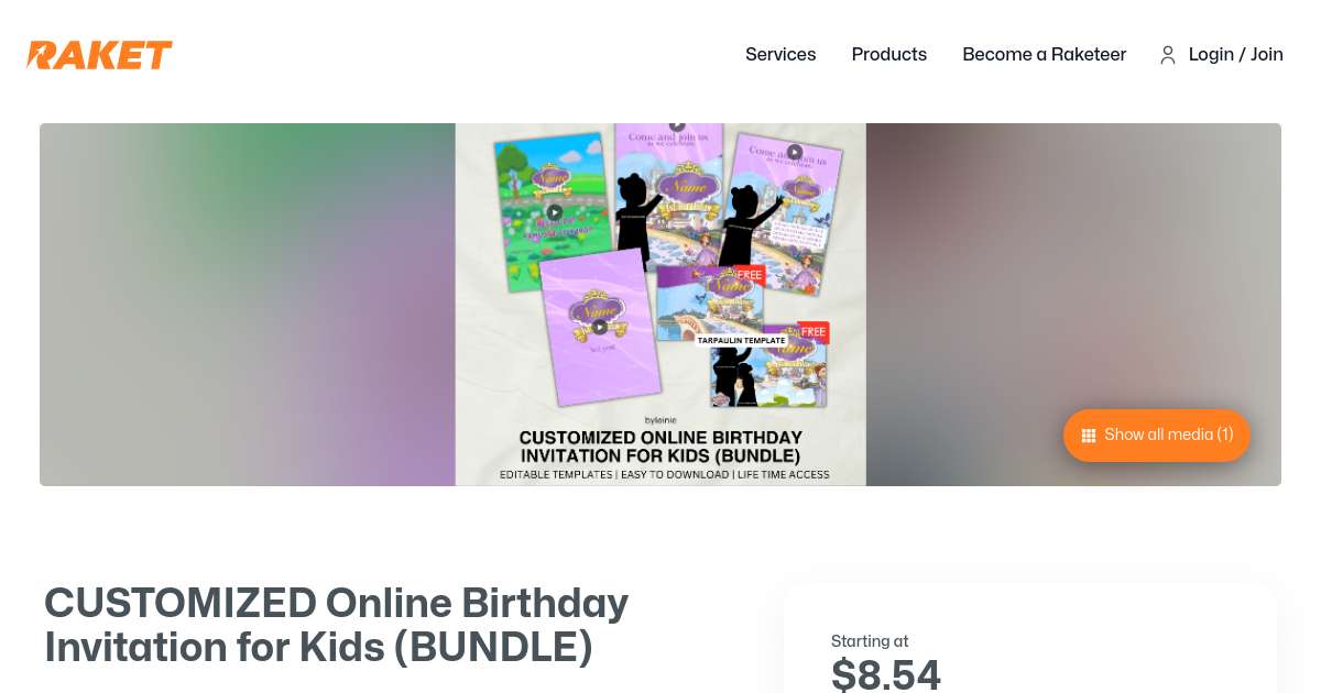 CUSTOMIZED Online Birthday Invitation for Kids (BUNDLE) by byleinie ...