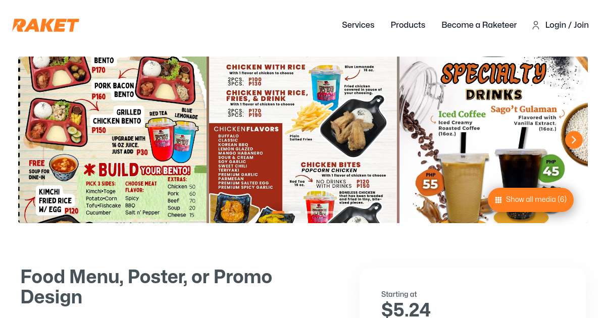 Food Menu, Poster, or Promo Design by k.saysayan - Raket.PH