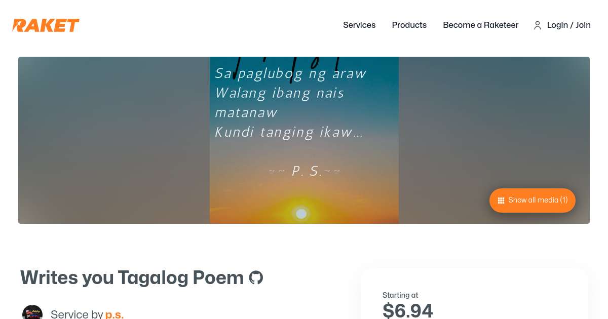 Writes you Filipino/Tagalog Poem 🥰 by p.s. - Raket.PH