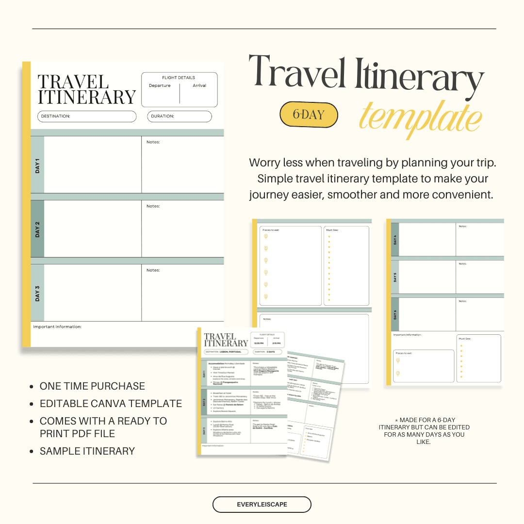 How to create printable travel itinerary 60 photos ...