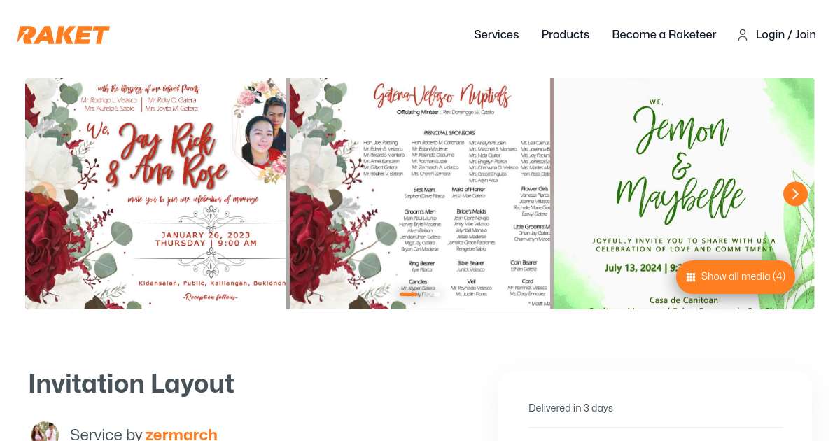 Invitation Layout by zermarch - Raket.PH