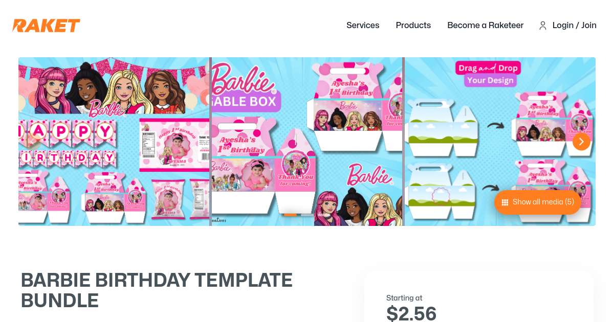 BARBIE BIRTHDAY TEMPLATE BUNDLE by lei.digicreatives - Raket.PH