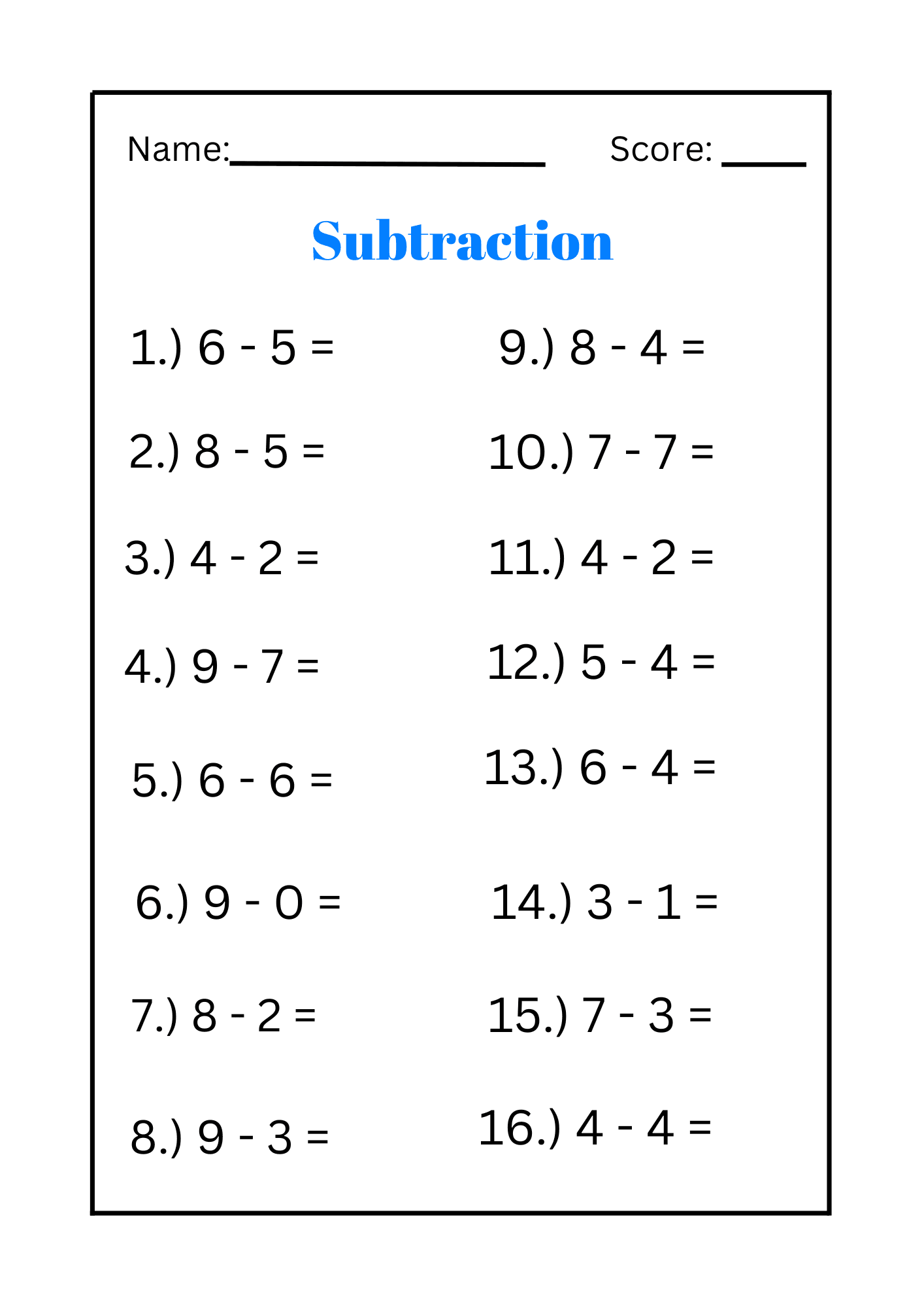 Addition Subtraction Multiplication Division Worksheets FRACTIONS