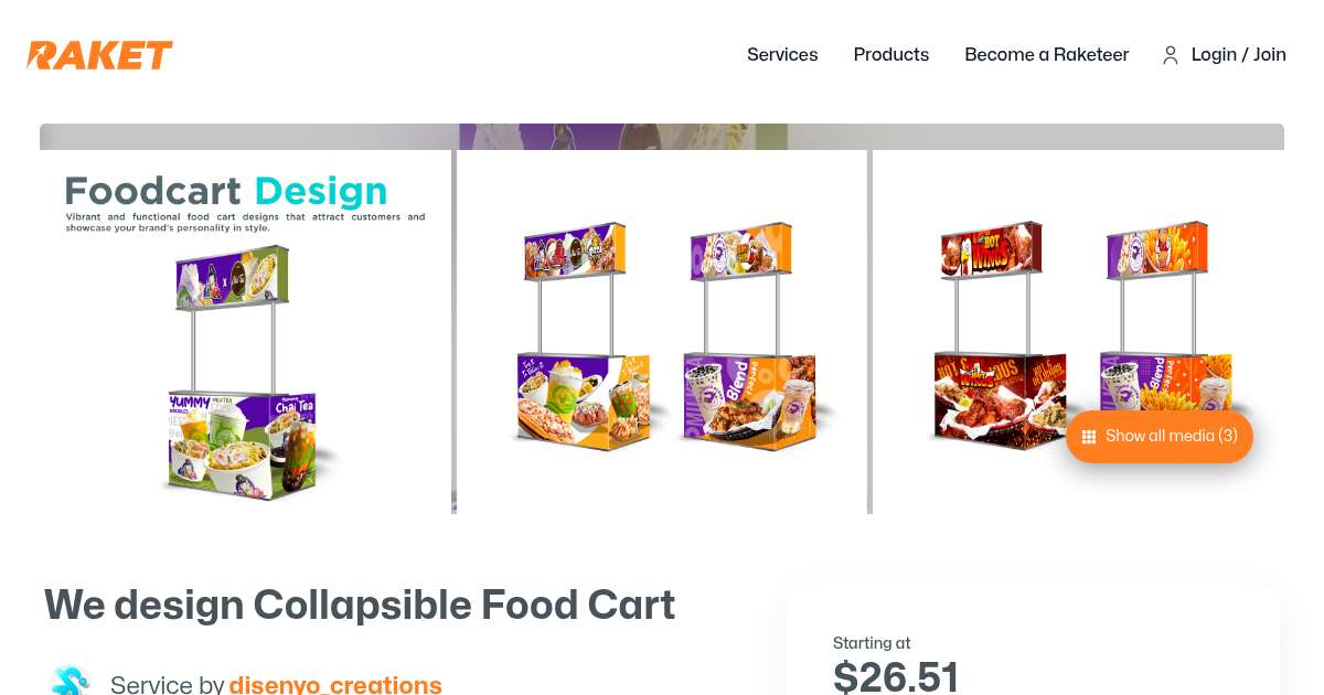 We design Collapsible Food Cart by disenyo_creations - Raket.PH