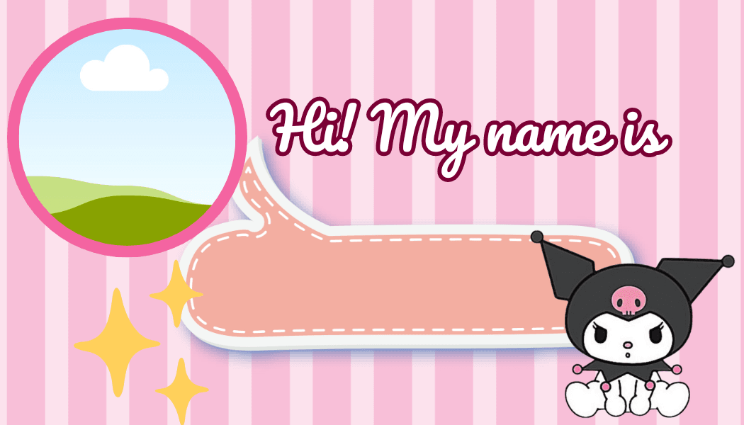 Hello Kitty Name Tag Design For Kids