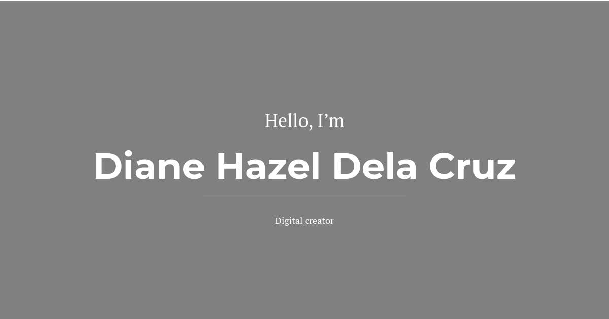 Diane Hazel Dela Cruz