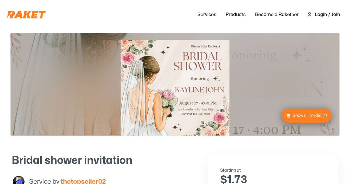 Bridal shower invitation by thetopseller02 - Raket.PH