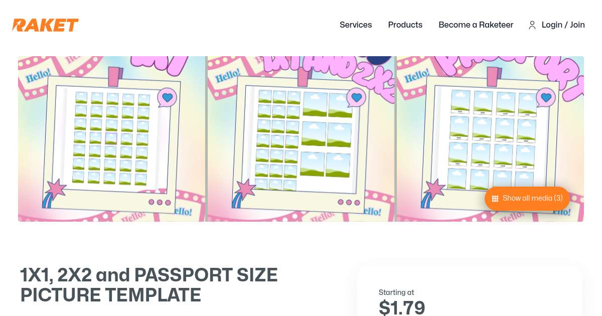 1X1, 2X2 and PASSPORT SIZE PICTURE TEMPLATE by jenisanan - Raket.PH