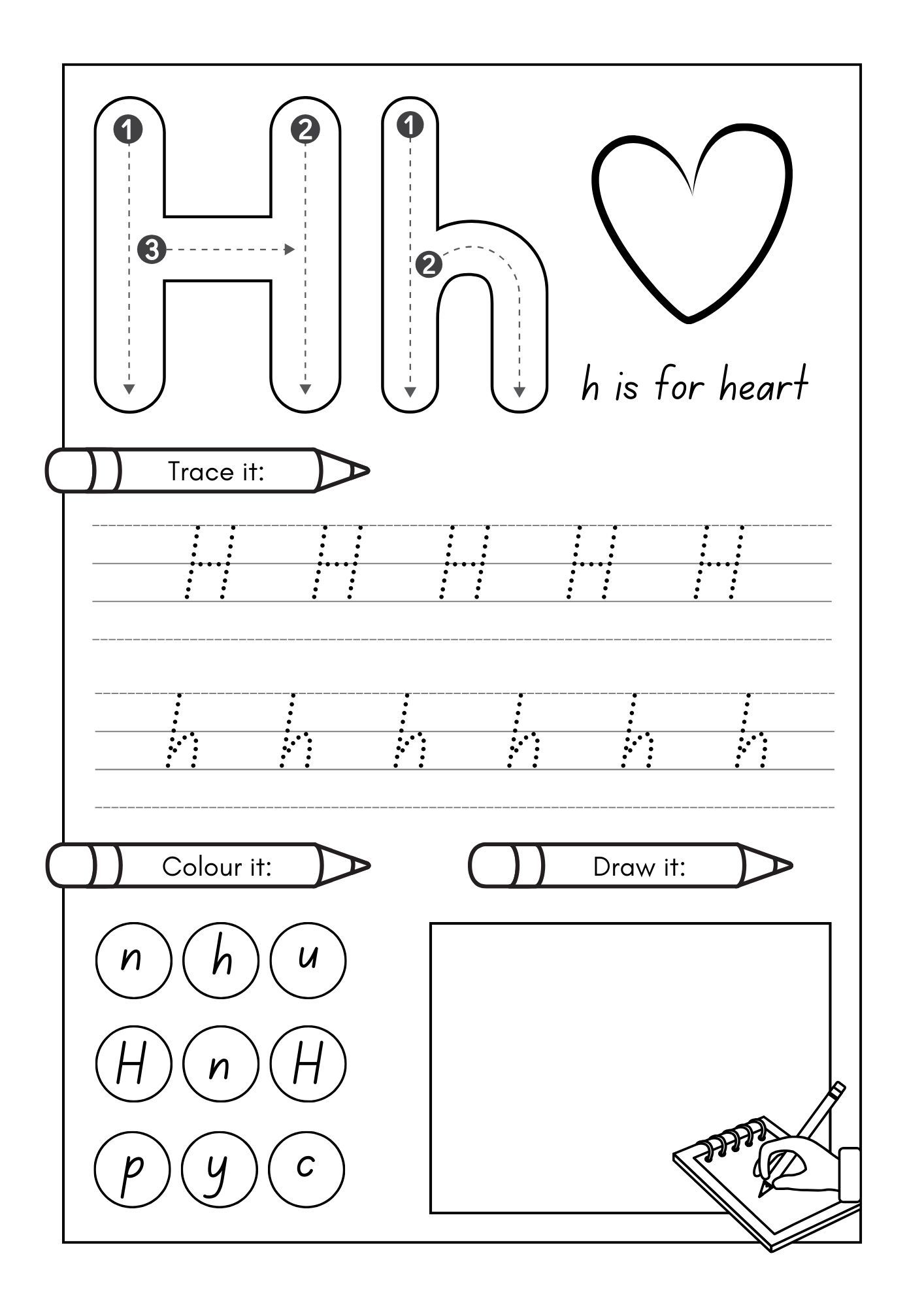 Preschool Letter H Worksheets Letter 'H' Tracing Worksheet For