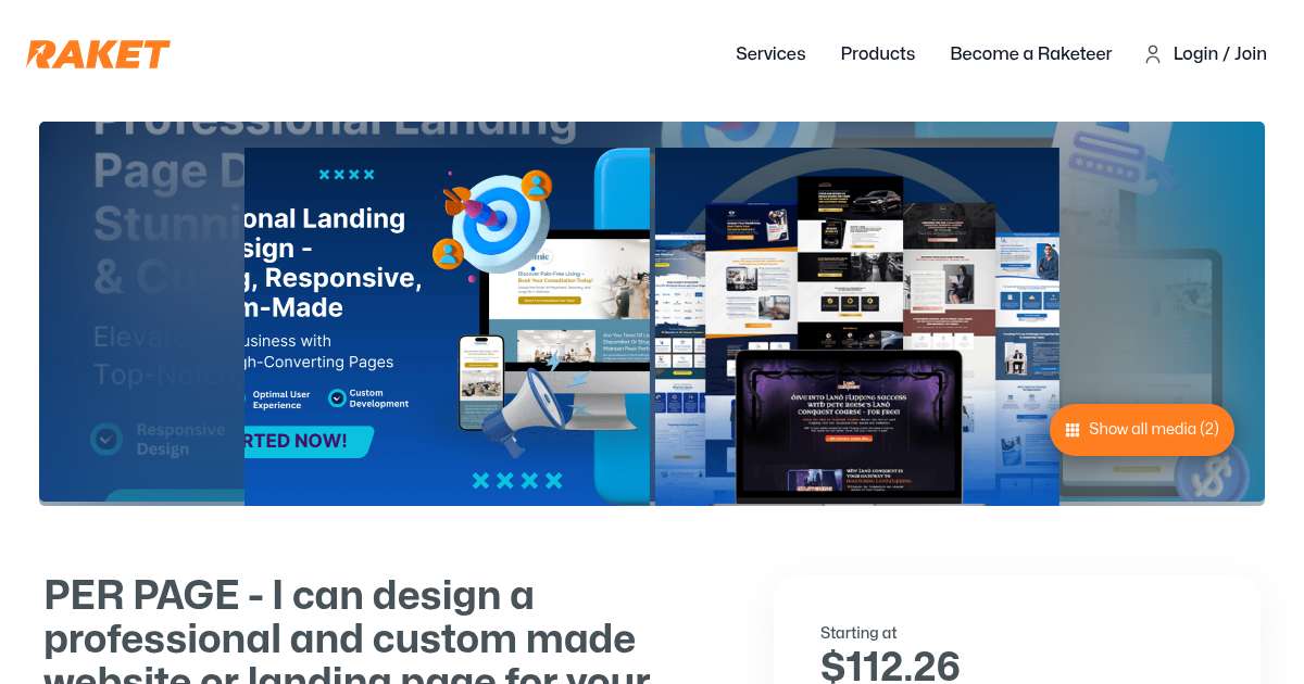 PER PAGE - I can design a professional and custom made website or ...