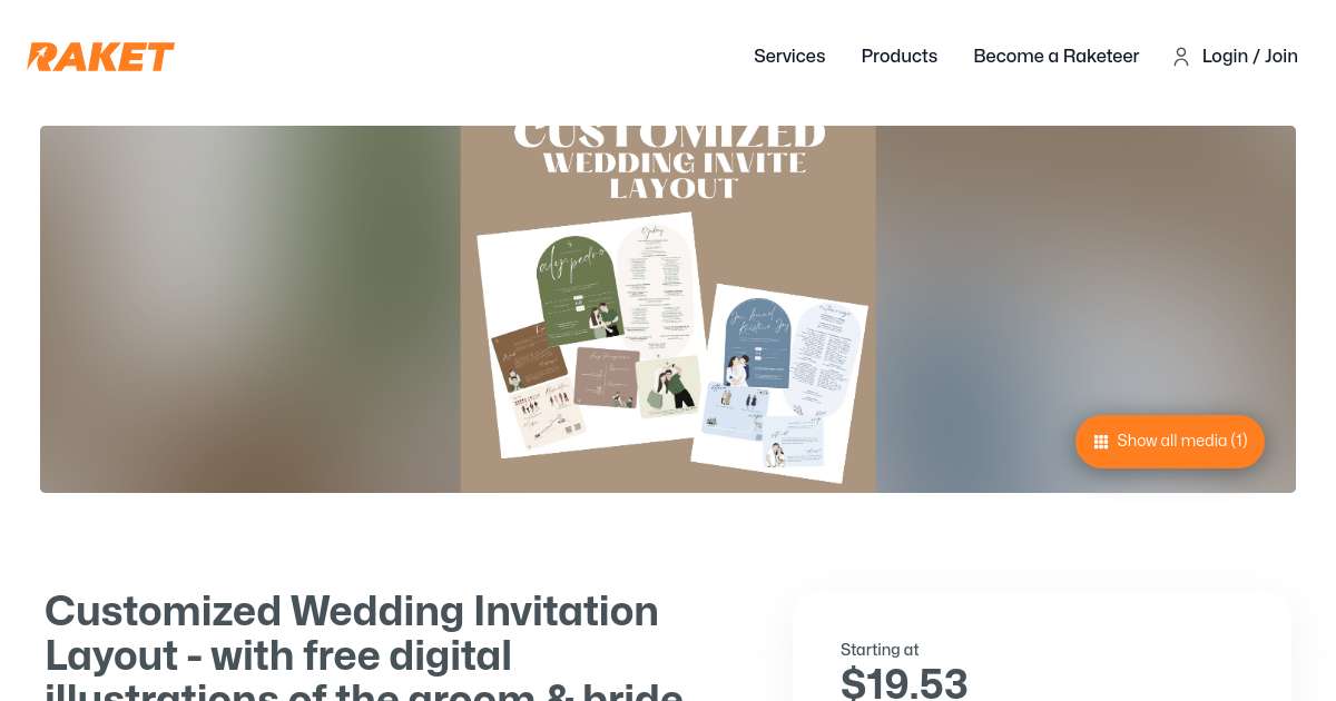 Customized Wedding Invitation Layout - with free digital illustrations ...