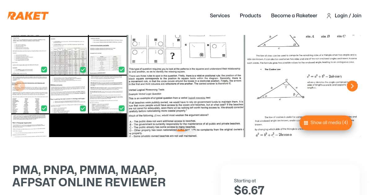 PMA, PNPA, PMMA, MAAP, AFPSAT ONLINE REVIEWER by pfin0705 - Raket.PH