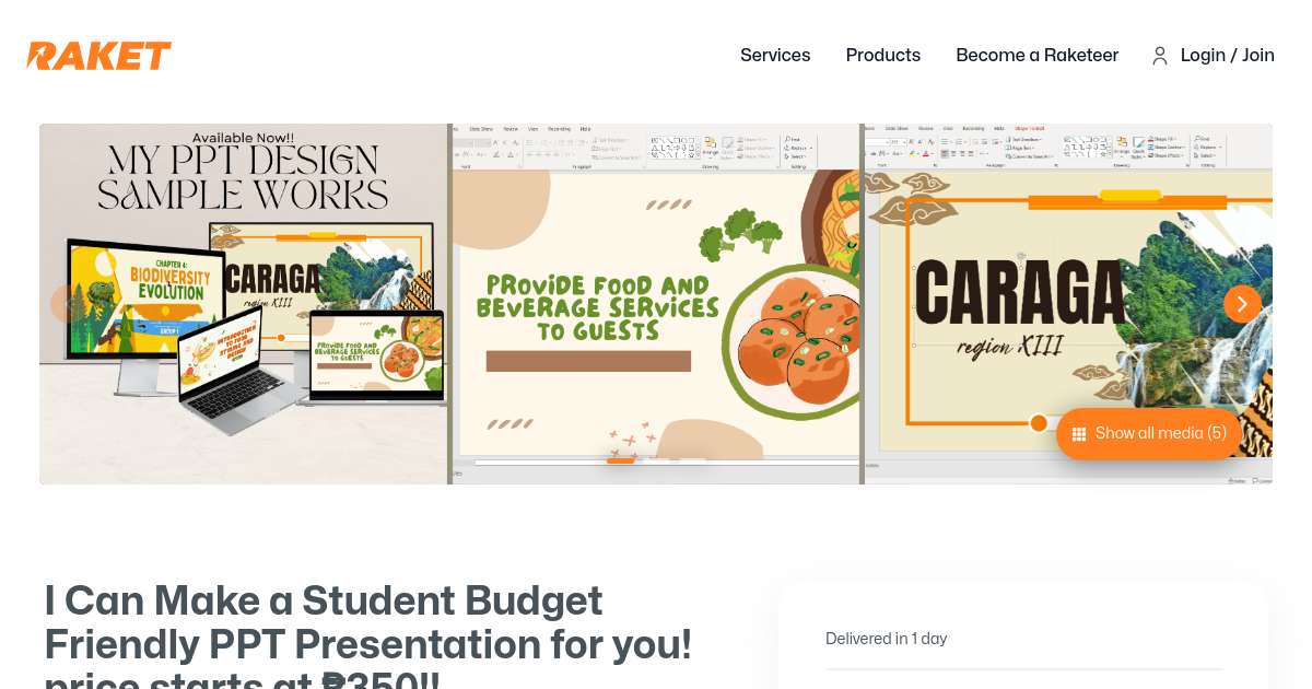 I Can Make a Student Budget Friendly PPT Presentation for you! price ...