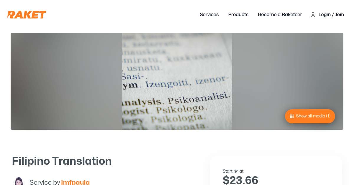 Filipino Translation by jmfpaula - Raket.PH