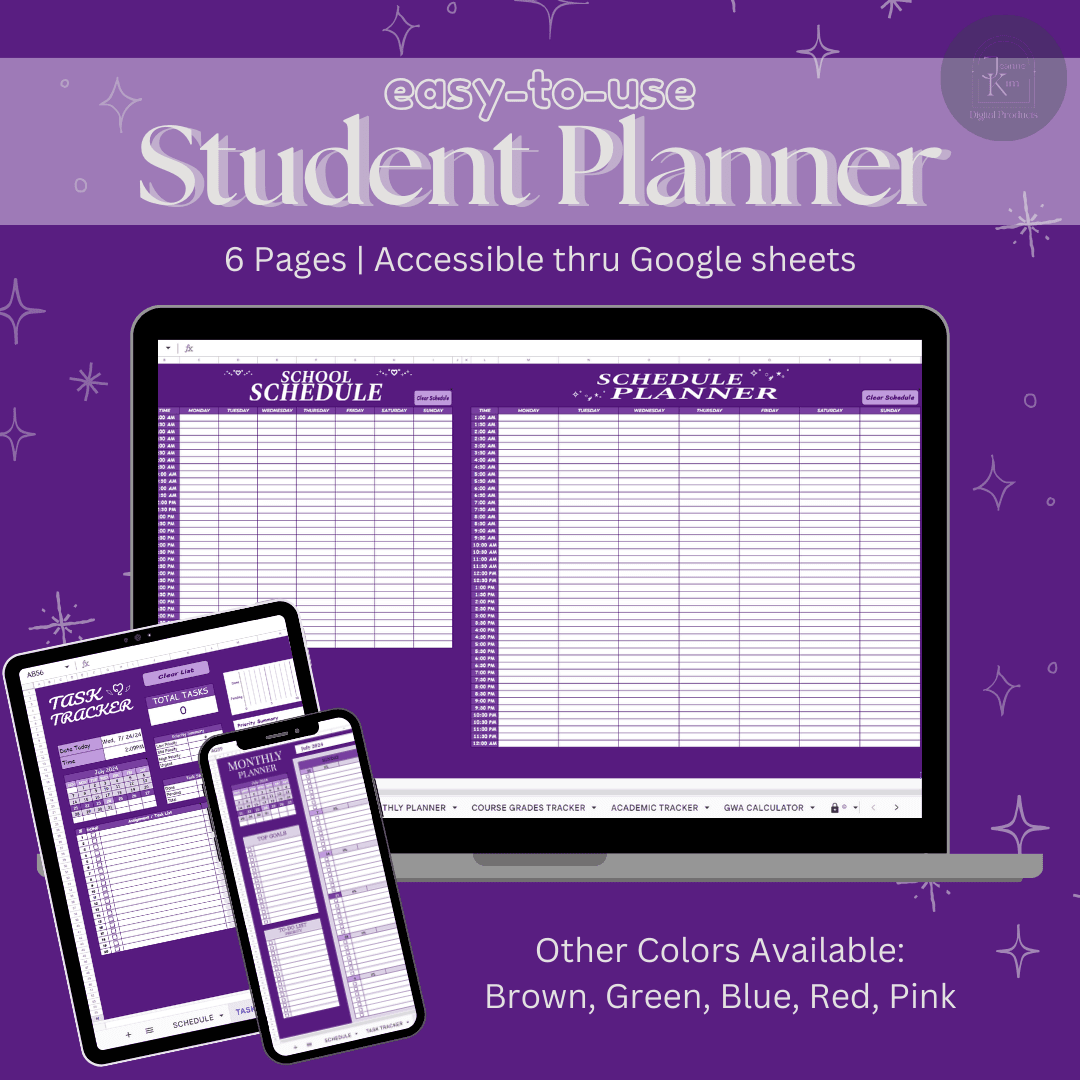 Student Planner Template Google Sheets - Infoupdate.org
