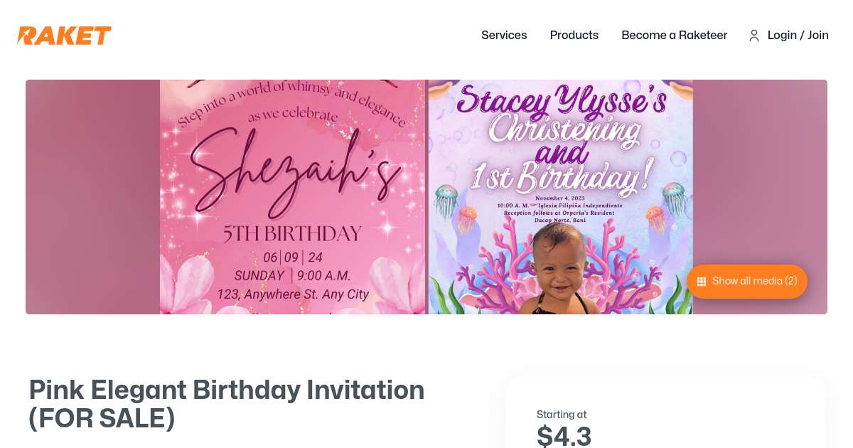 Designing Birthday Invitation (FOR SALE) by digisells24 - Raket.PH