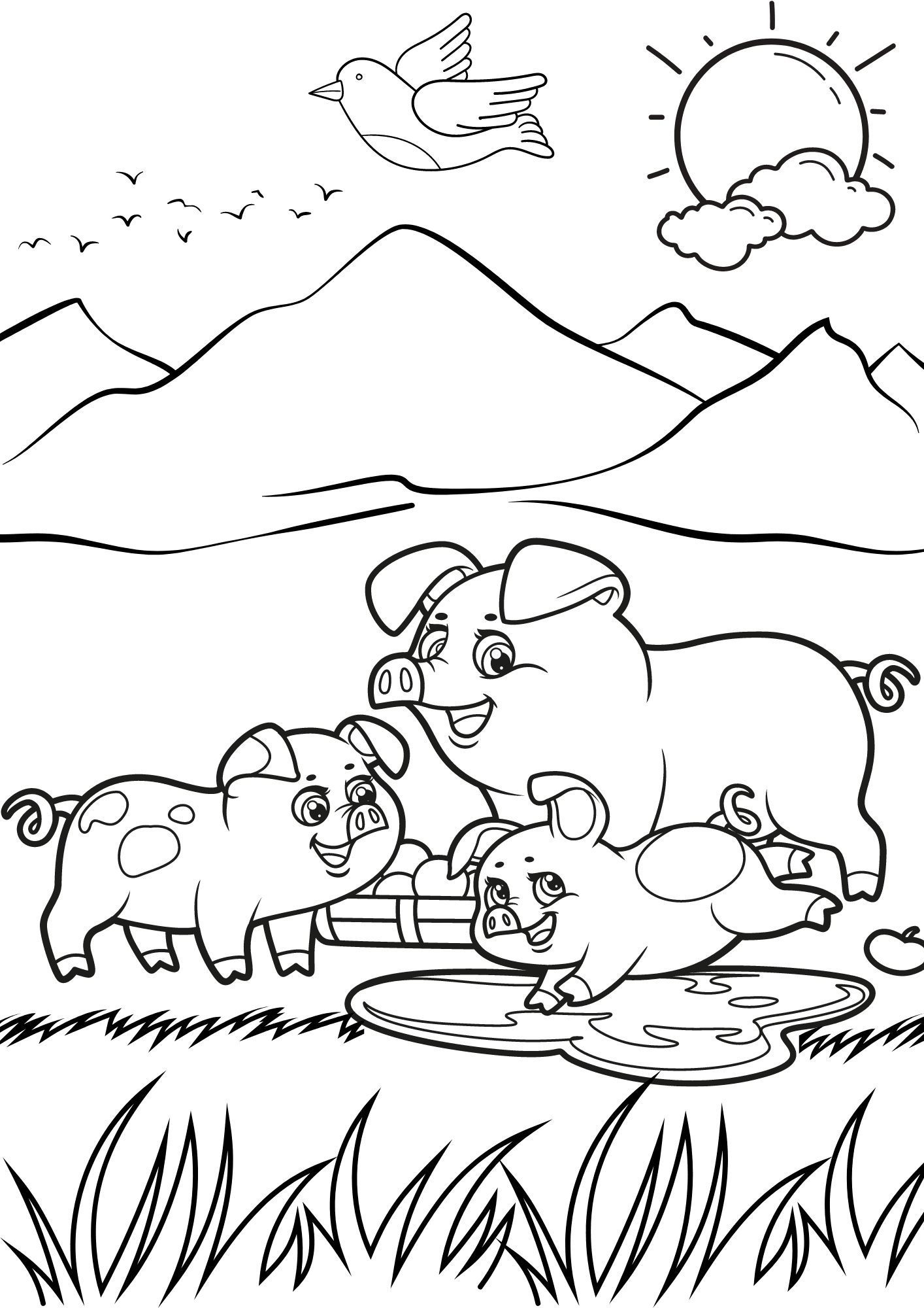 a4 size coloring pages of farm animals