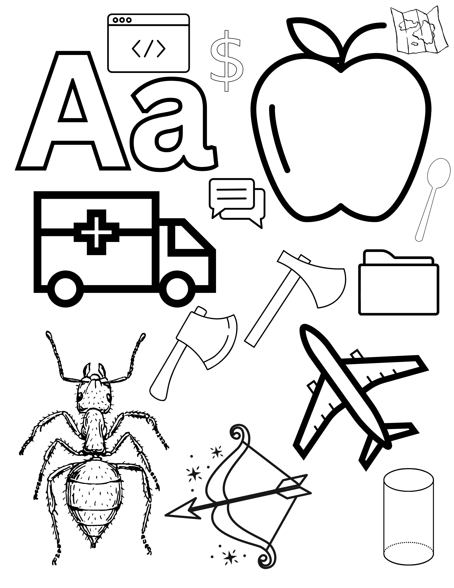 Letter Aa Coloring Pages Alphabet Coloring Pages By Running With Foxes