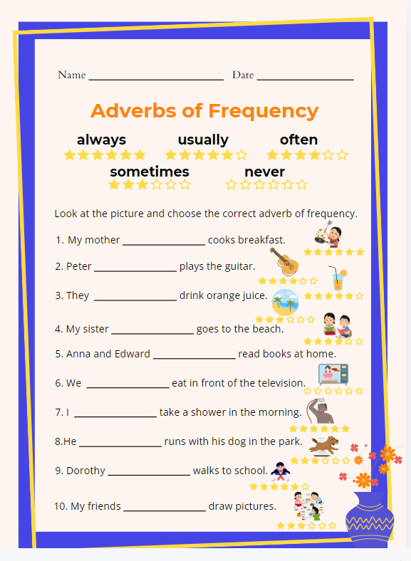 Worksheet Exercise Worksheet Adverbs Of Frequency