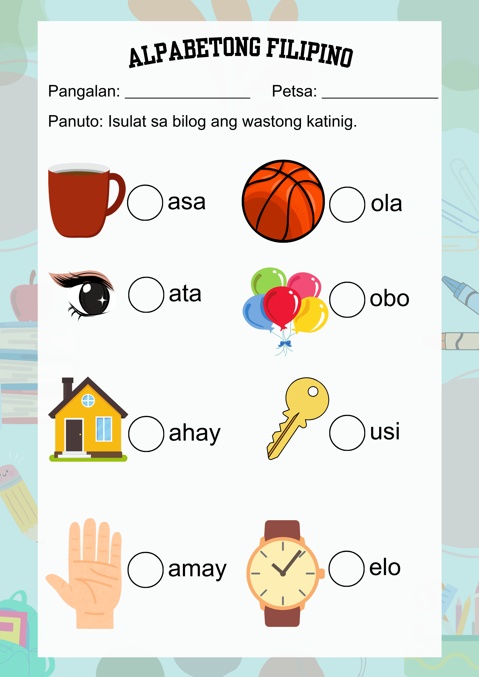 Alpabetong Filipino Worksheet Filipino Alphabet Worksheets For Kids
