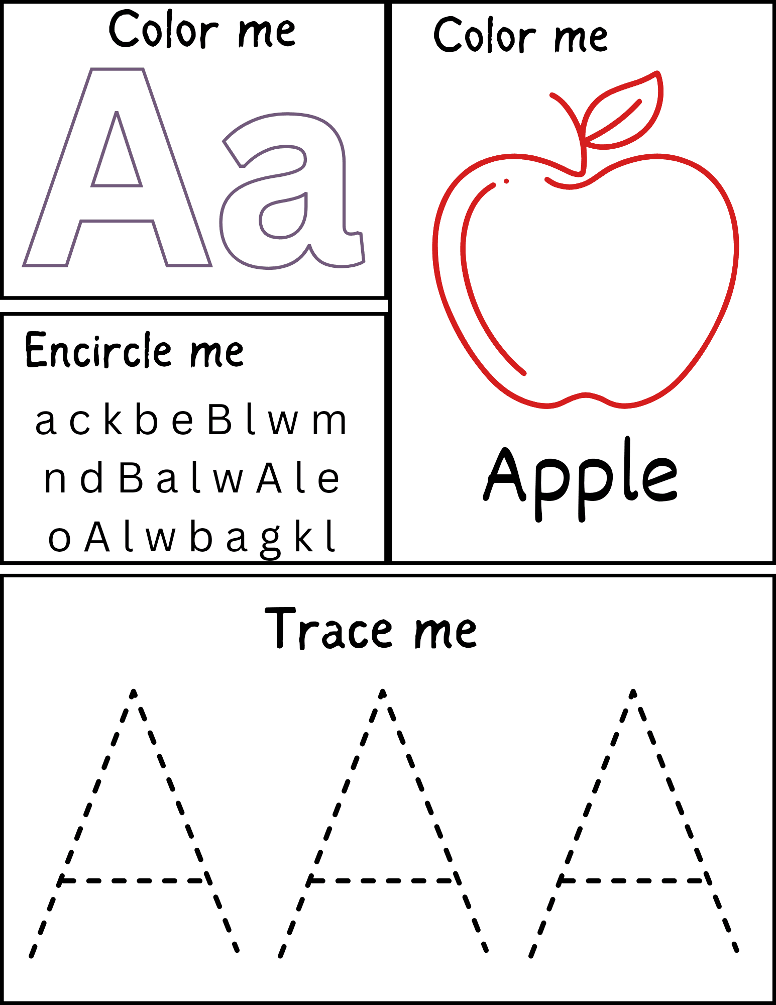 Letter Aa Worksheets For Toddlers