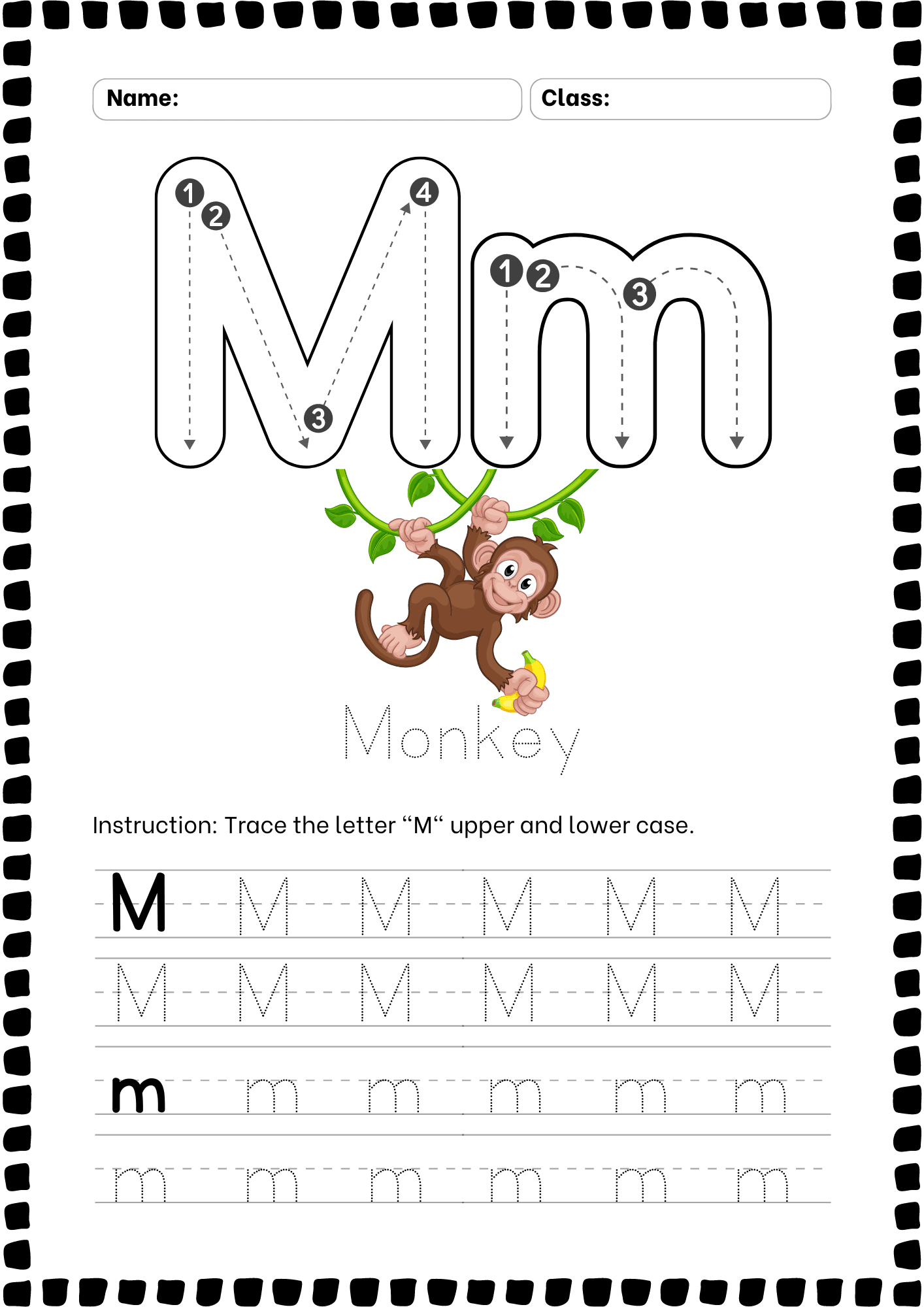 Monkey Writing Practice