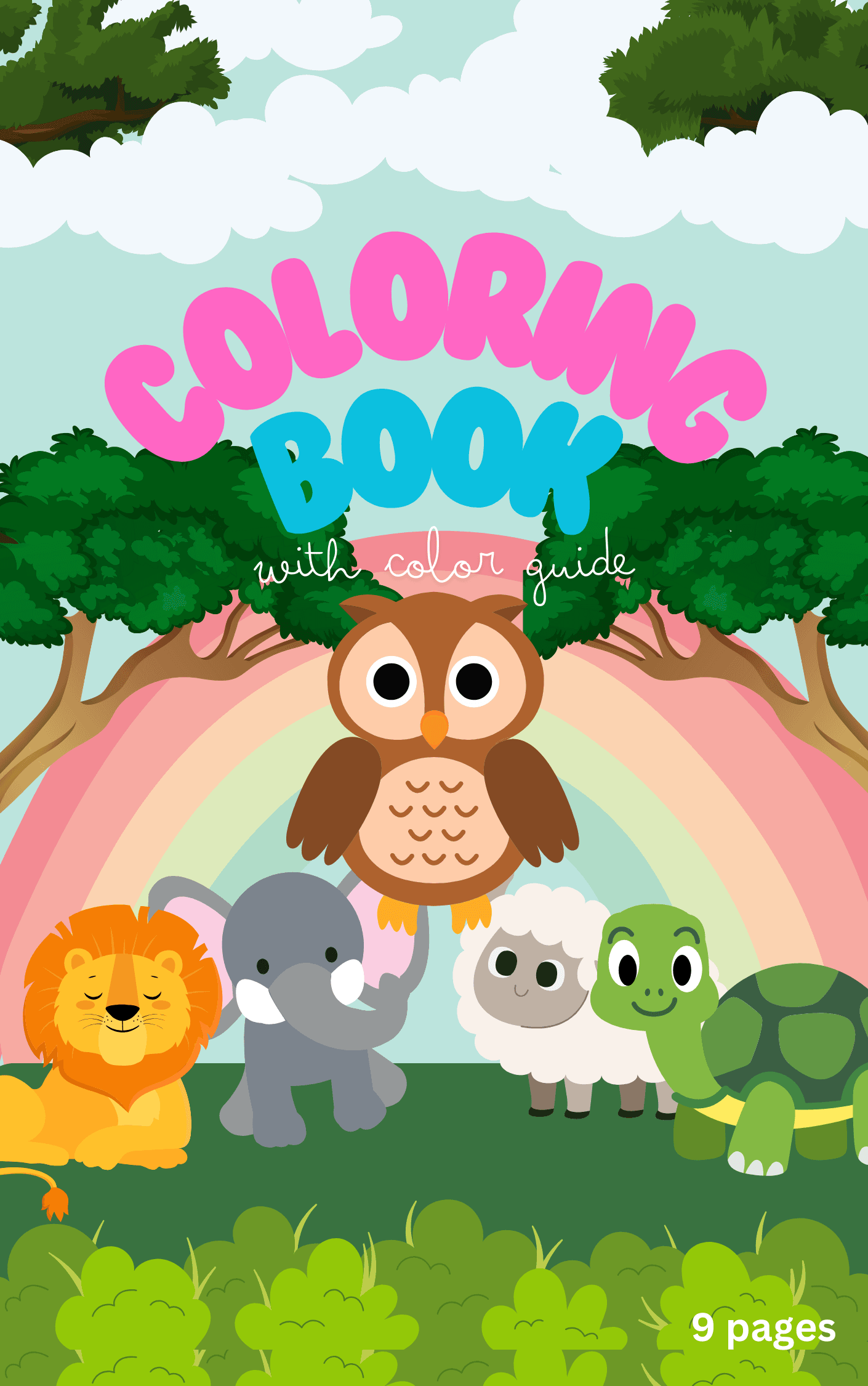 coloring pages with color guide