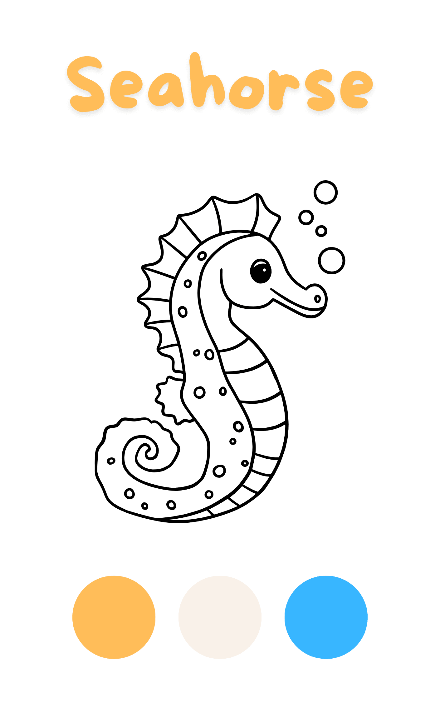 coloring pages for kids with color guide