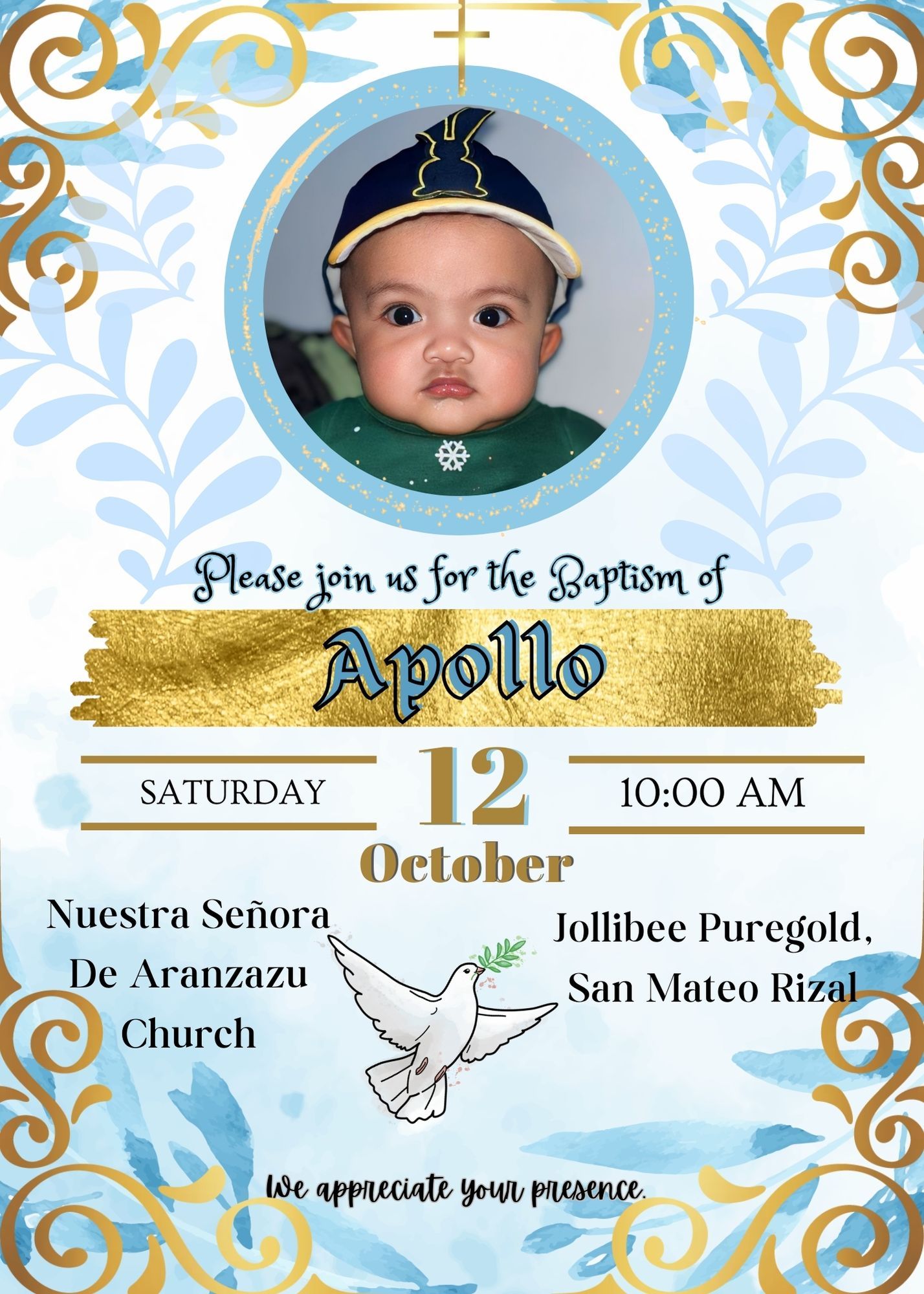 In Philippines Sample Invitation For Christening Boho Baptism Mon