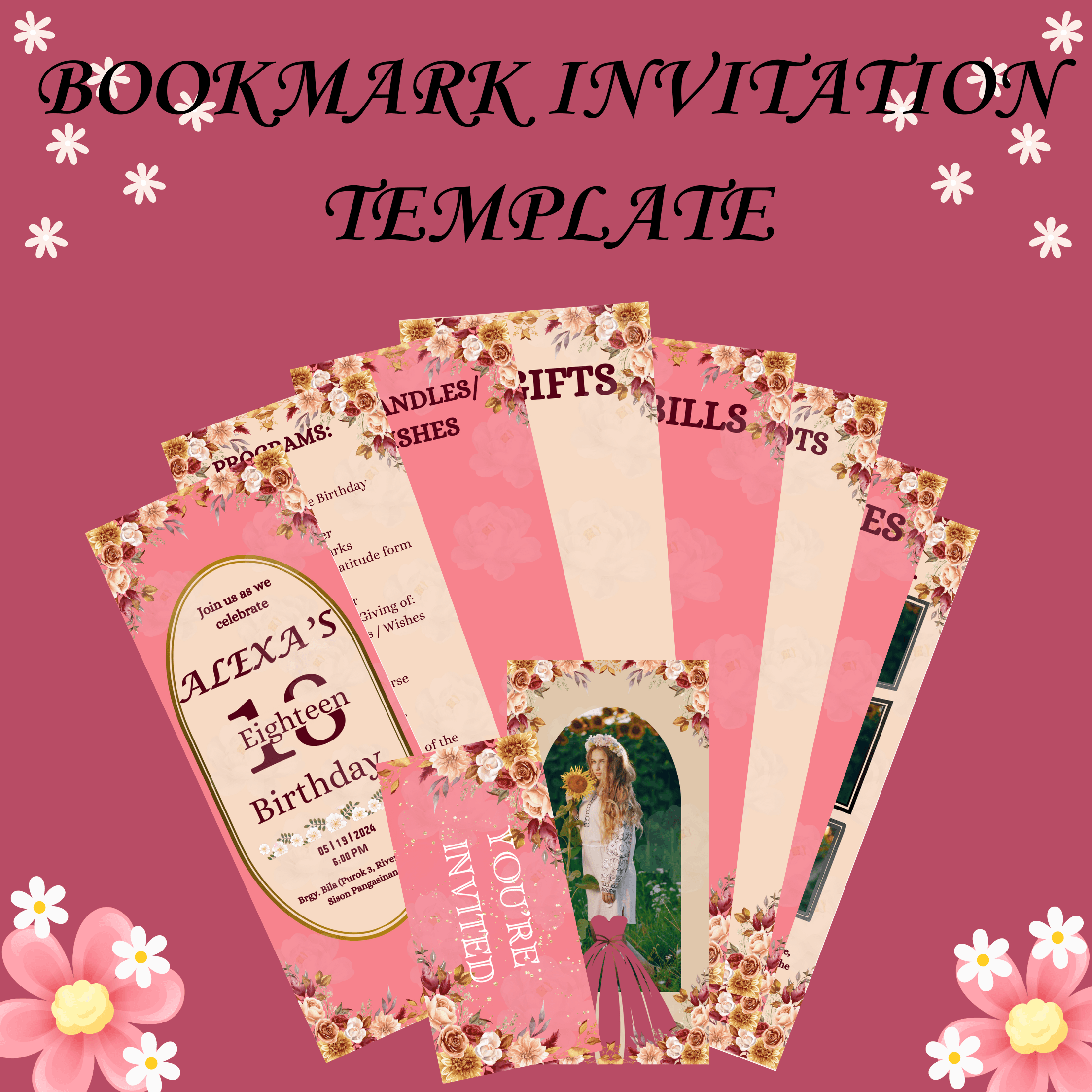 Bookmark Invitation Template