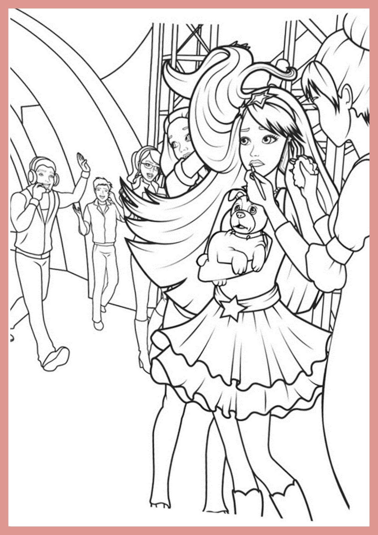 barbie rockstar coloring pages