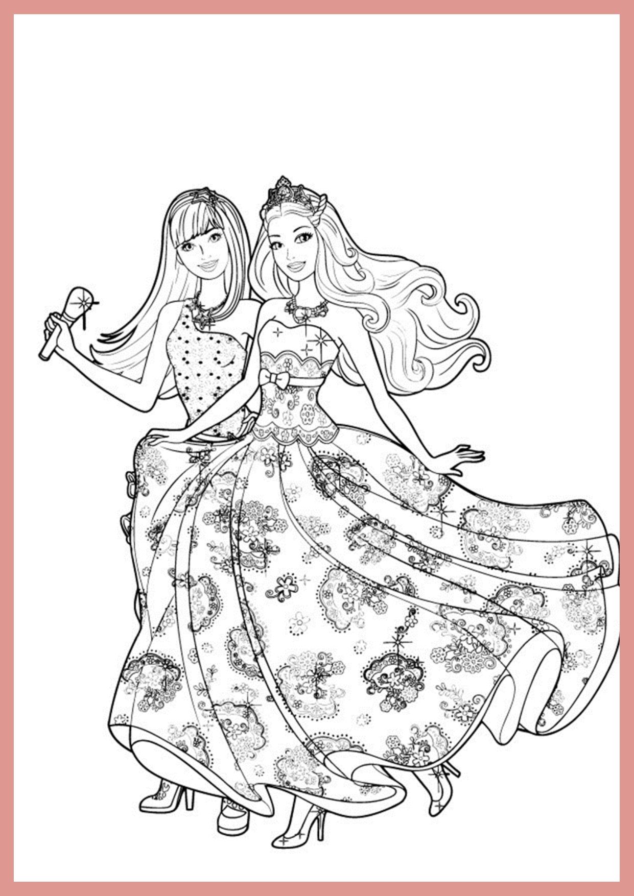 barbie coloring pages pdf
