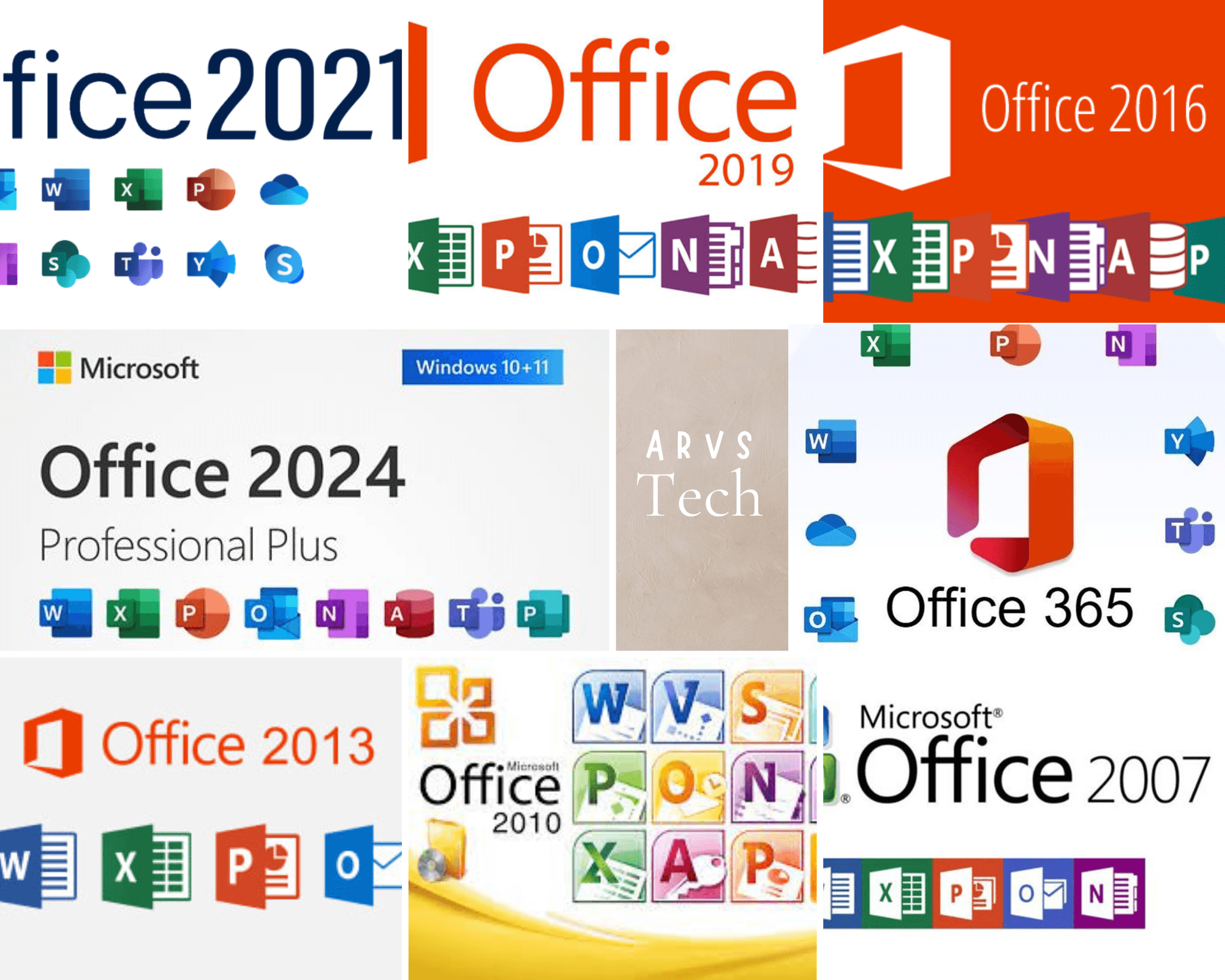 Collage De Productos De Microsoft
