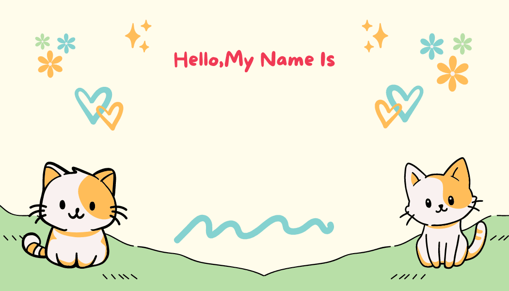 Cartoon Cat Names Photo Template - Infoupdate.org